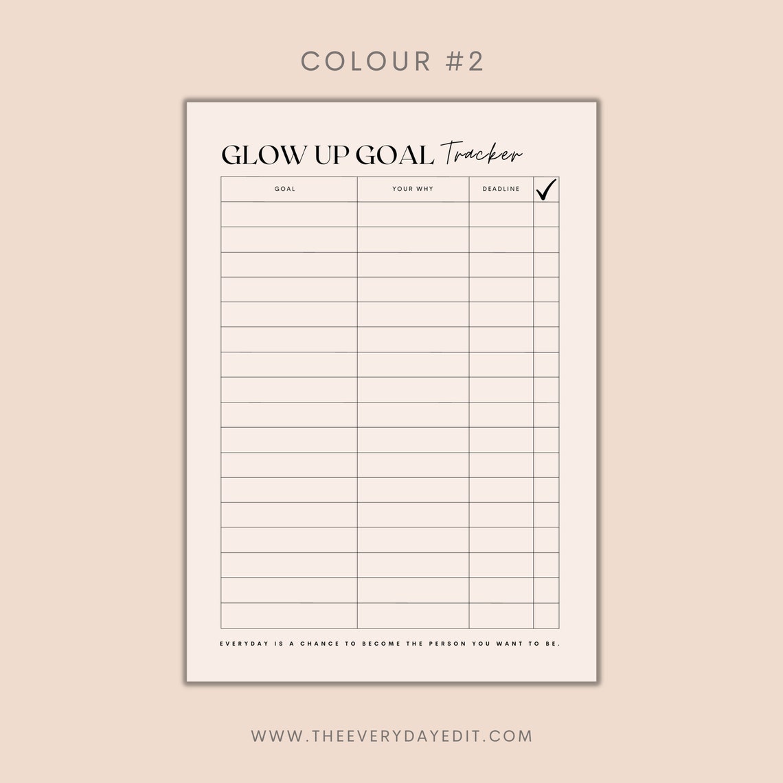 Glow up Goal Tracker Printable, Goal Planner Printable, Glow up Planner ...
