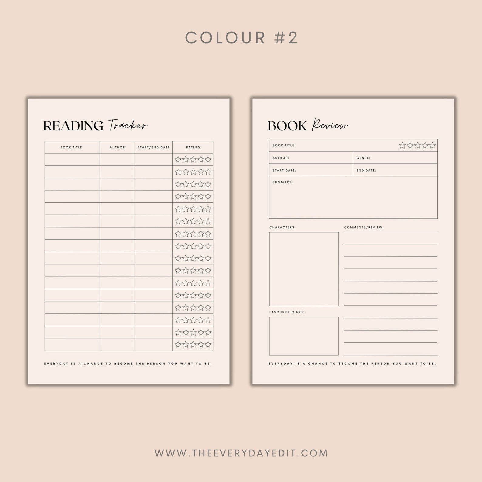 Reading Tracker Printable, Book Review, Reading Journal, Reading Log ...