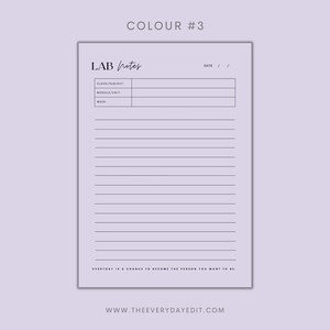 Lab Notes Tracker Printable, Lab Notes Paper, Lined Notes Page, College ...