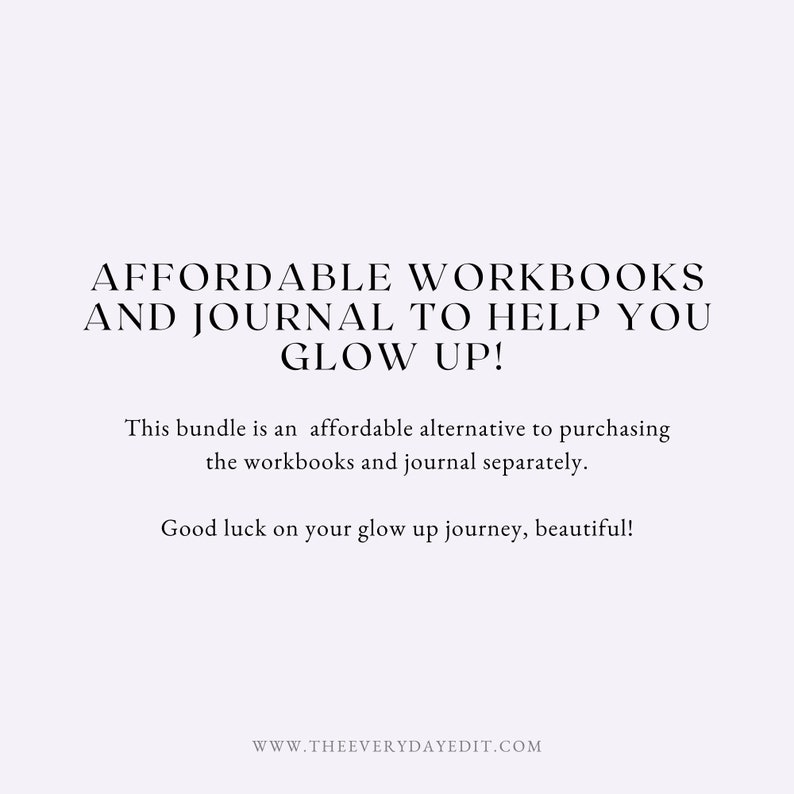 Ultimate Glow up Workbook Bundle, Glow up Journal Prompts, Goal Setting ...