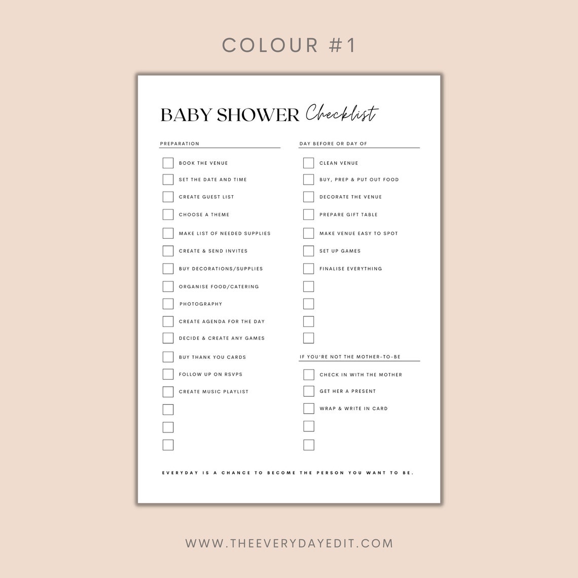 Baby Shower Checklist Printable, Baby Shower Planner Printable, Party ...