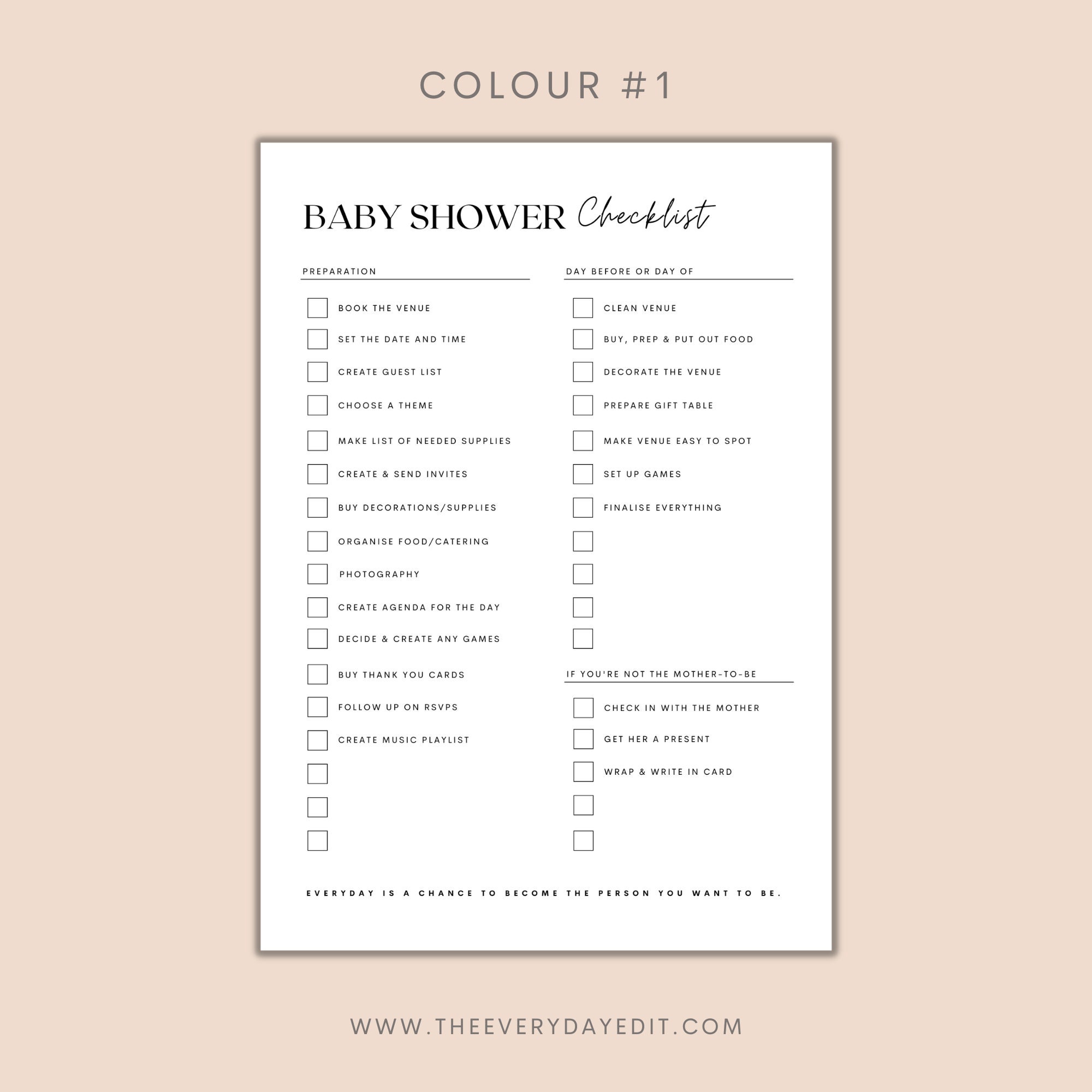 Baby Shower Checklist Printable, Baby Shower Planner Printable, Party ...
