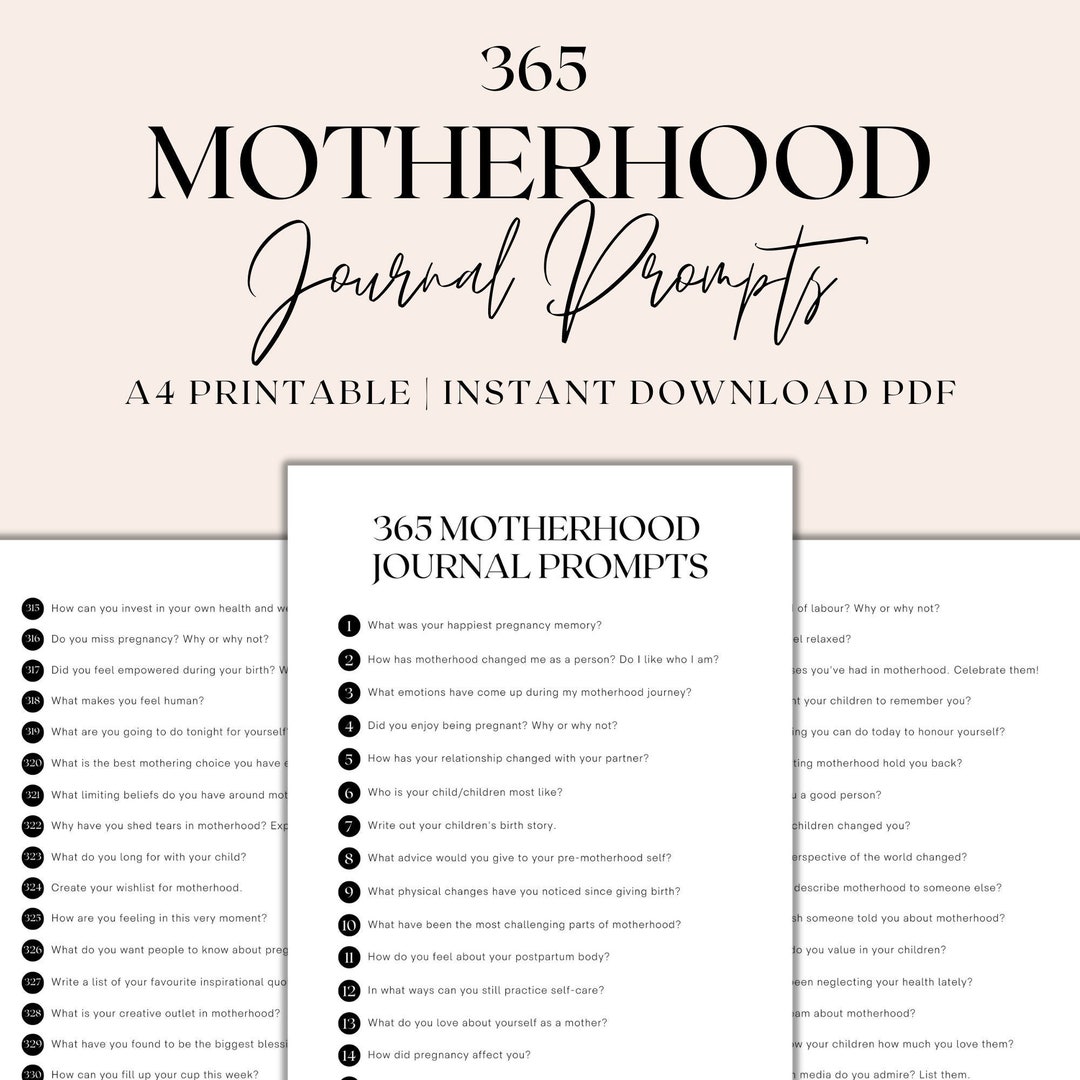 365 Motherhood Journal Prompts, Self Discovery Journaling Prompts ...