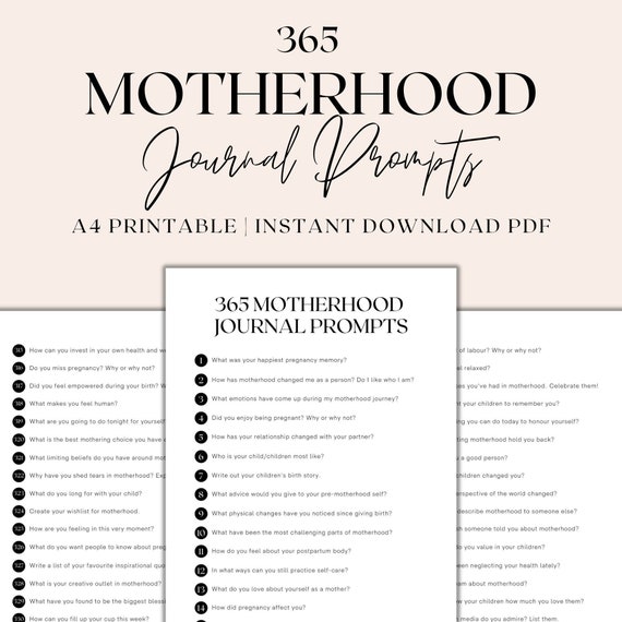 365 Motherhood Journal Prompts Self Discovery Journaling - Etsy