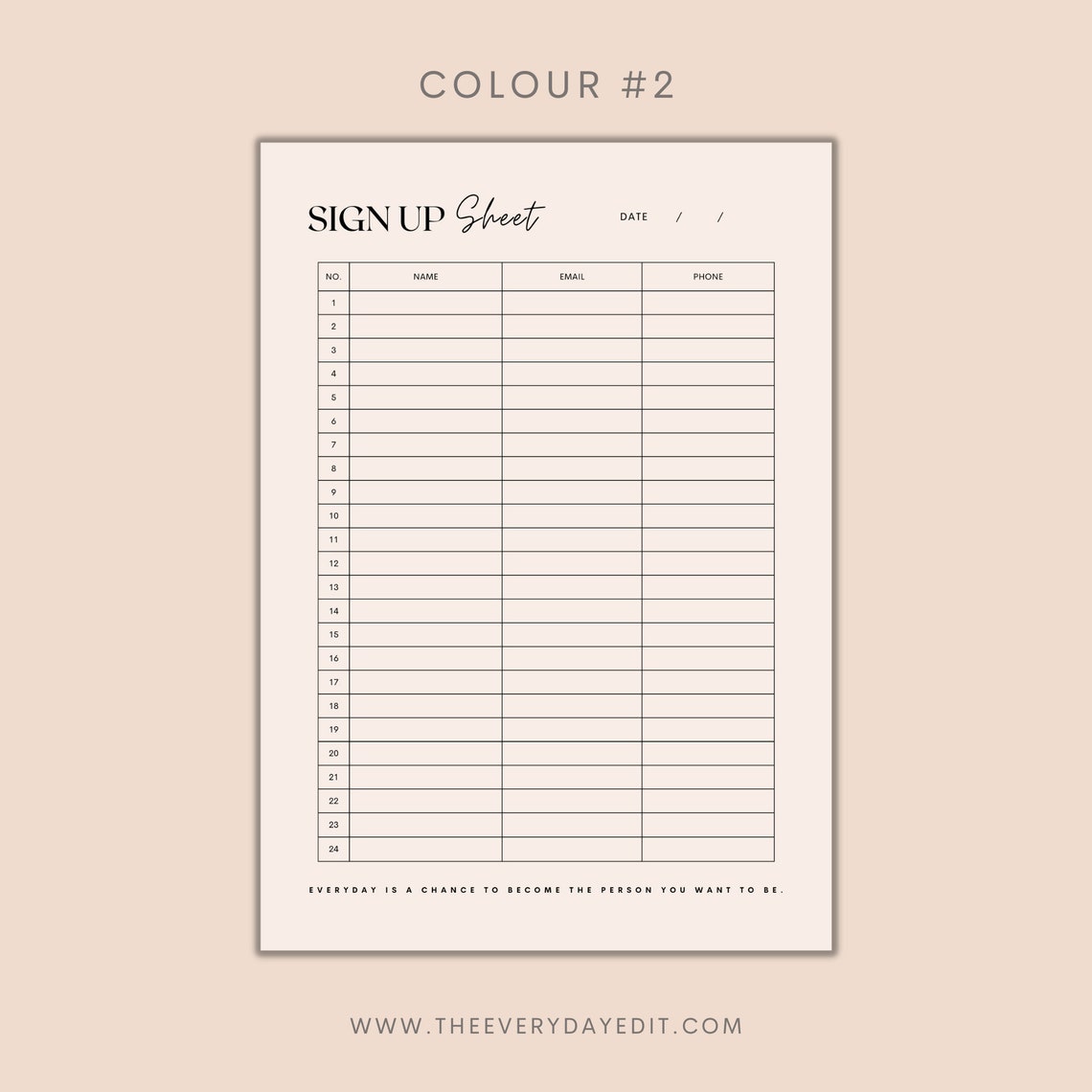 Sign up Sheet Printable, Sign up Form, Contact List, Contact ...