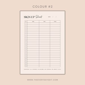 Sign up Sheet Printable, Sign up Form, Contact List, Contact ...