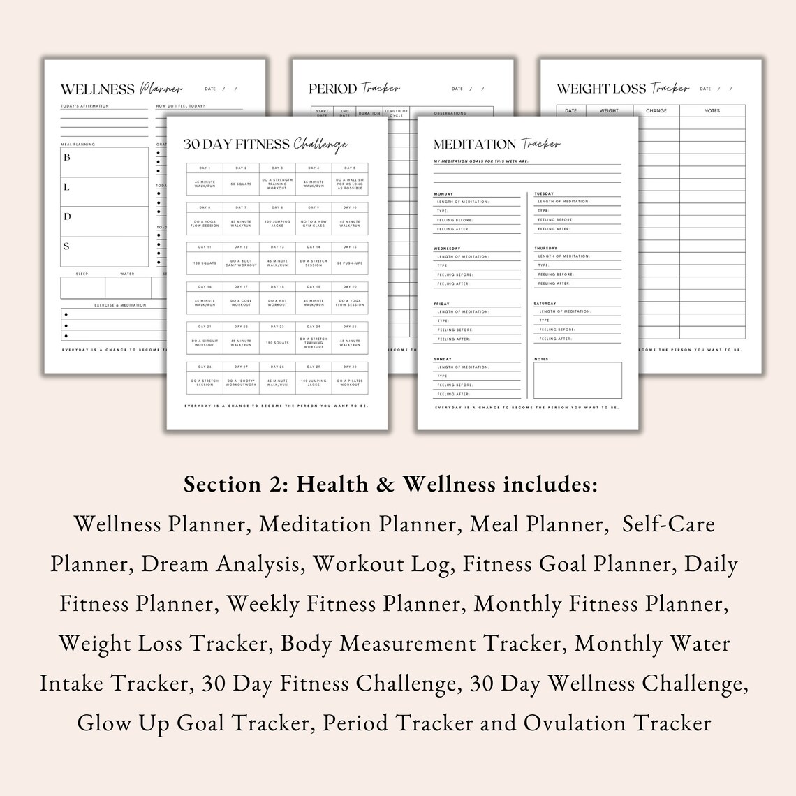 Ultimate Life Planner Printable Bundle, Minimalist Planner, Home ...
