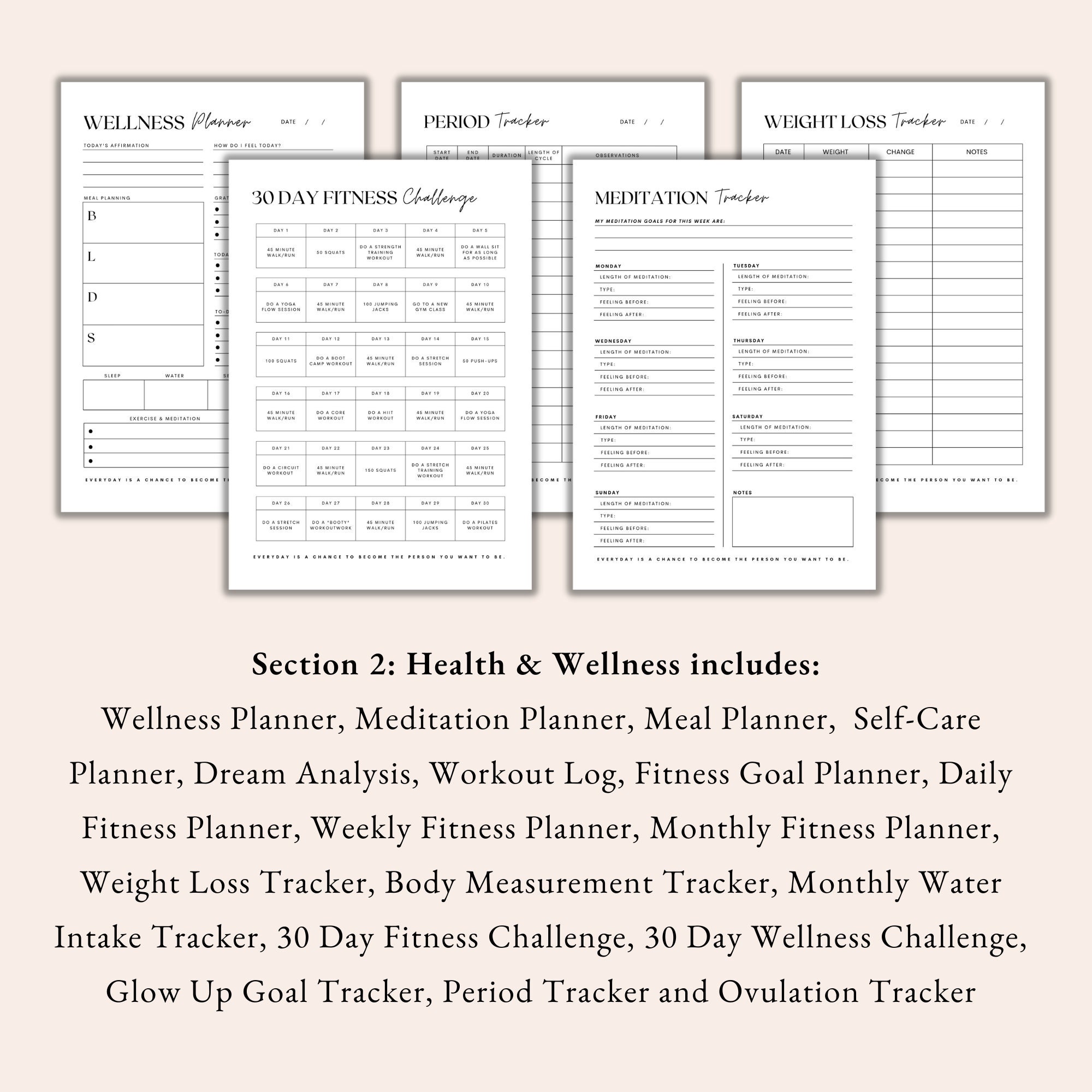 Ultimate Life Planner Printable Bundle, Minimalist Planner, Home ...
