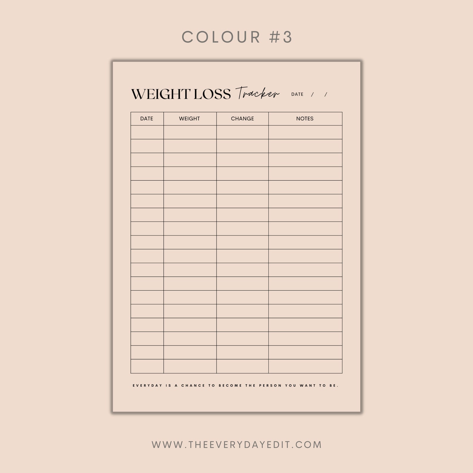 Weight Loss Tracker Printable, Weight Loss Log, Weight Tracker, Health ...