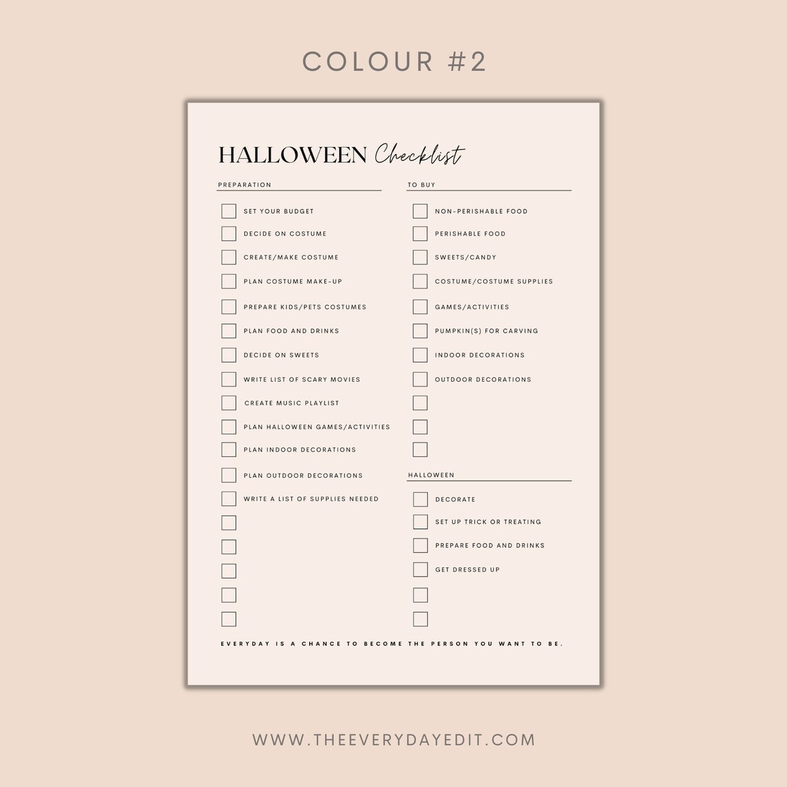 Halloween Checklist Printable, Halloween Party, Halloween Planner ...