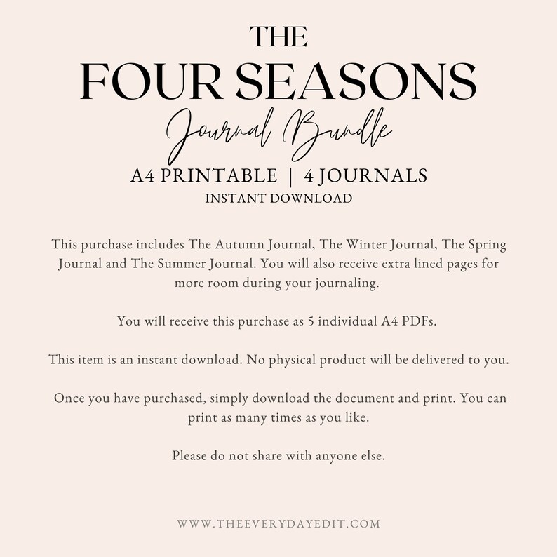 The Seasonal Journal Bundle, Self-discovery Journal Prompts, Shadow ...
