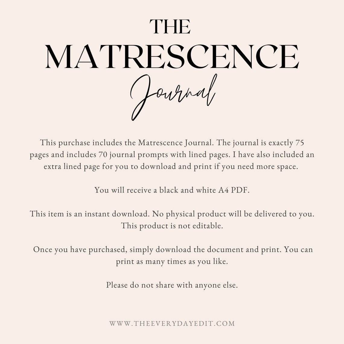 The Matrescence Journal Printable, Motherhood Journal Prompts ...