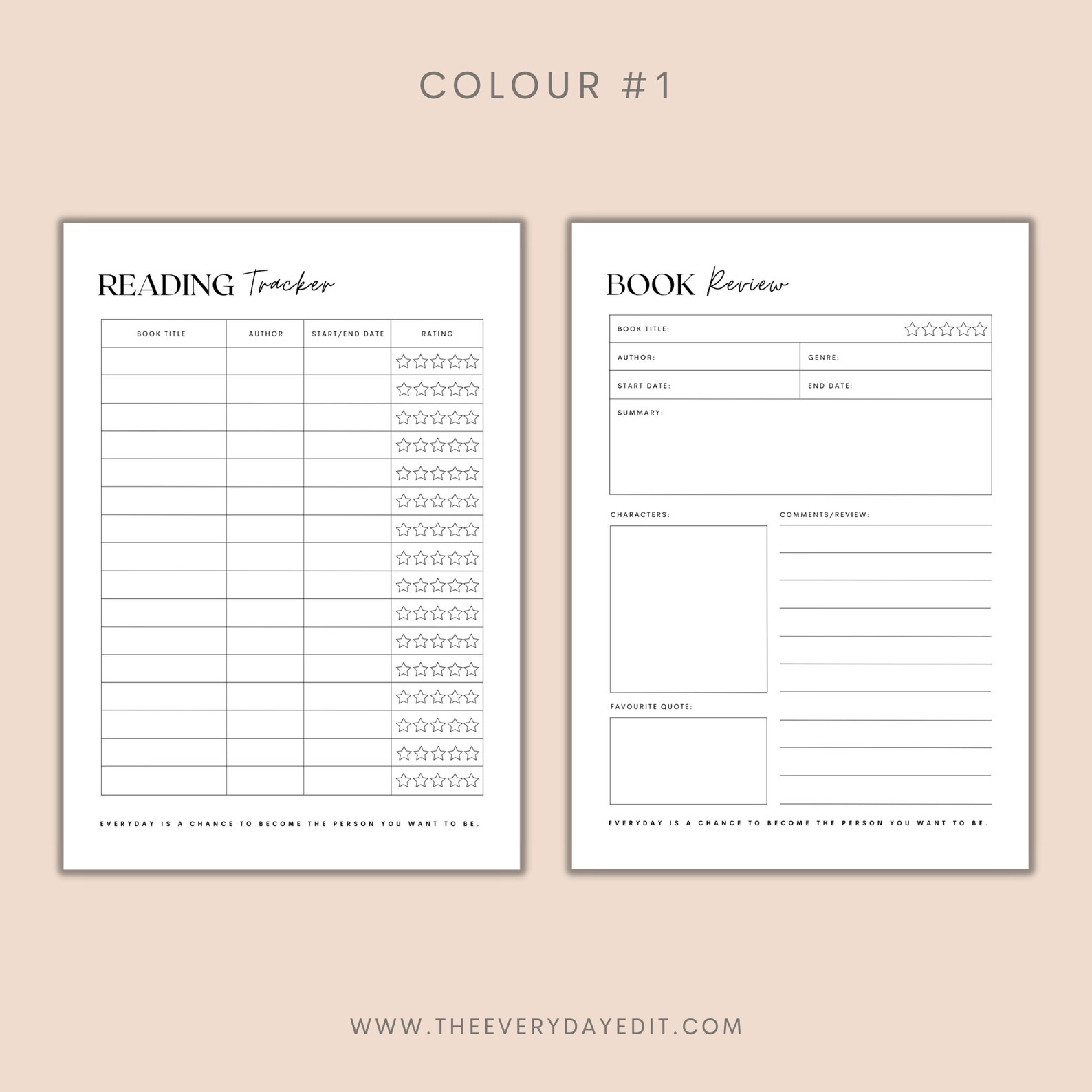 Reading Tracker Printable, Book Review, Reading Journal, Reading Log ...
