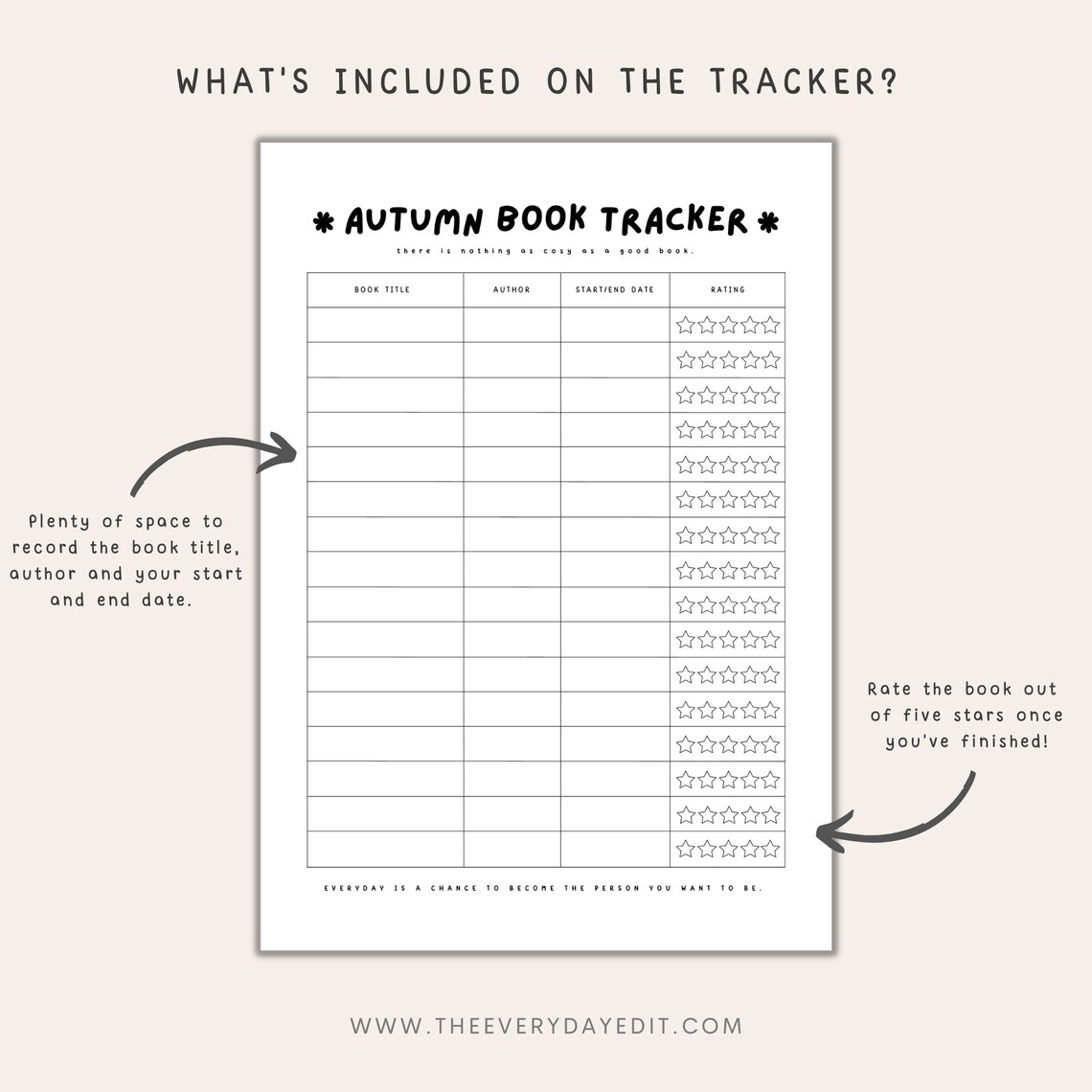 Autumn Book Tracker Printable Book List Tracker Reading - Etsy Australia