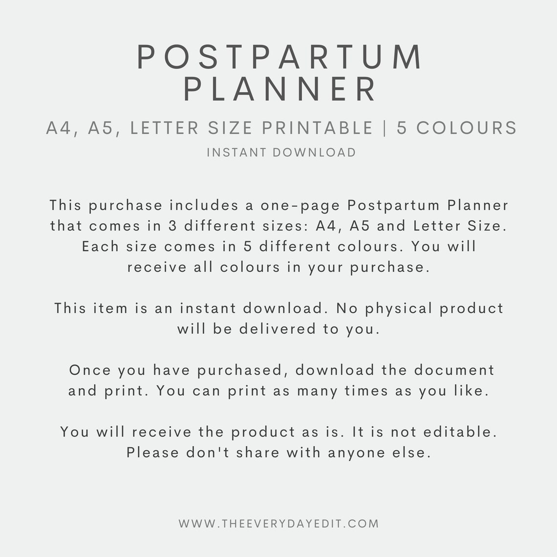 Postpartum Planner Printable, Pregnancy Planner, Postpartum Action Plan ...