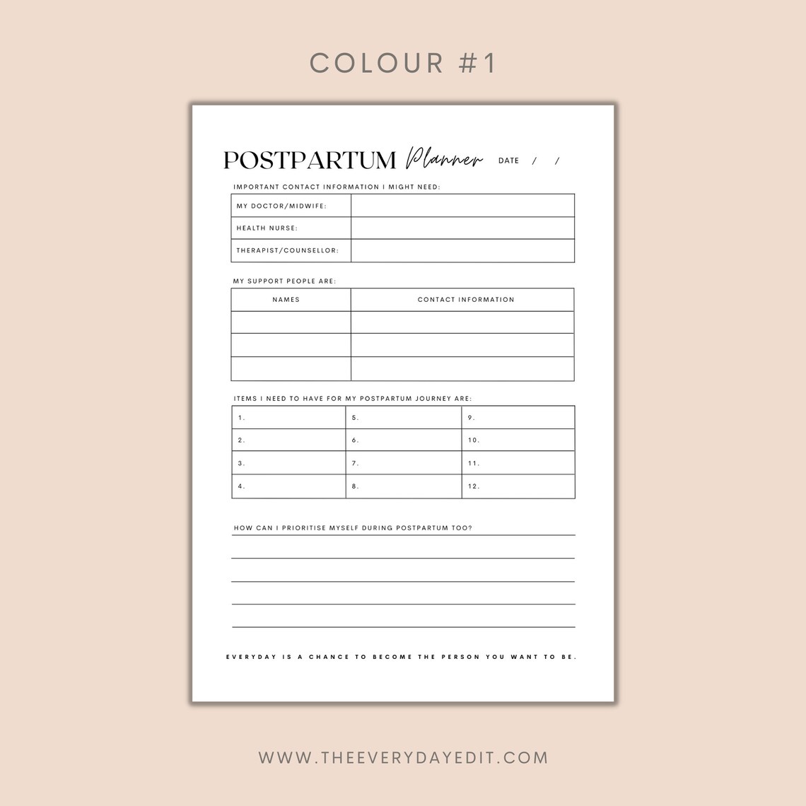 Postpartum Planner Printable, Pregnancy Planner, Postpartum Action Plan ...