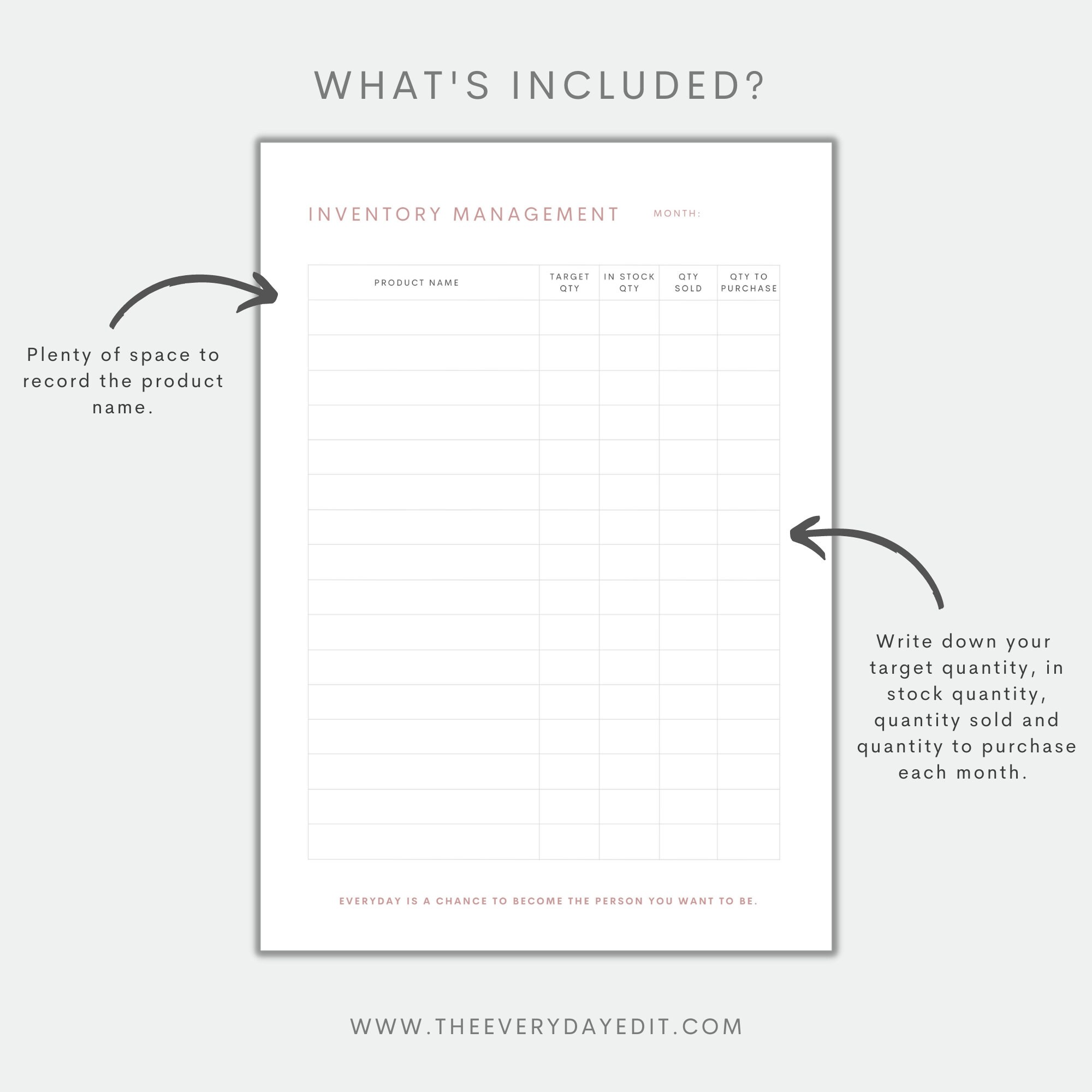 Inventory Management Printable, Inventory Tracker, Inventory Sheet ...