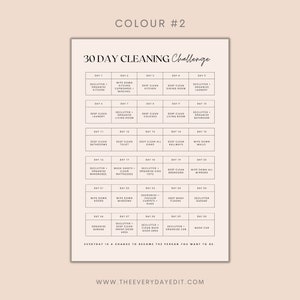 30 Day Cleaning Challenge Printable, Cleaning Planner, Cleaning ...