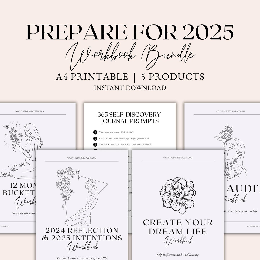 Prepare for 2025 Workbook Bundle, 2025 Yearly Planner Printable, Life ...