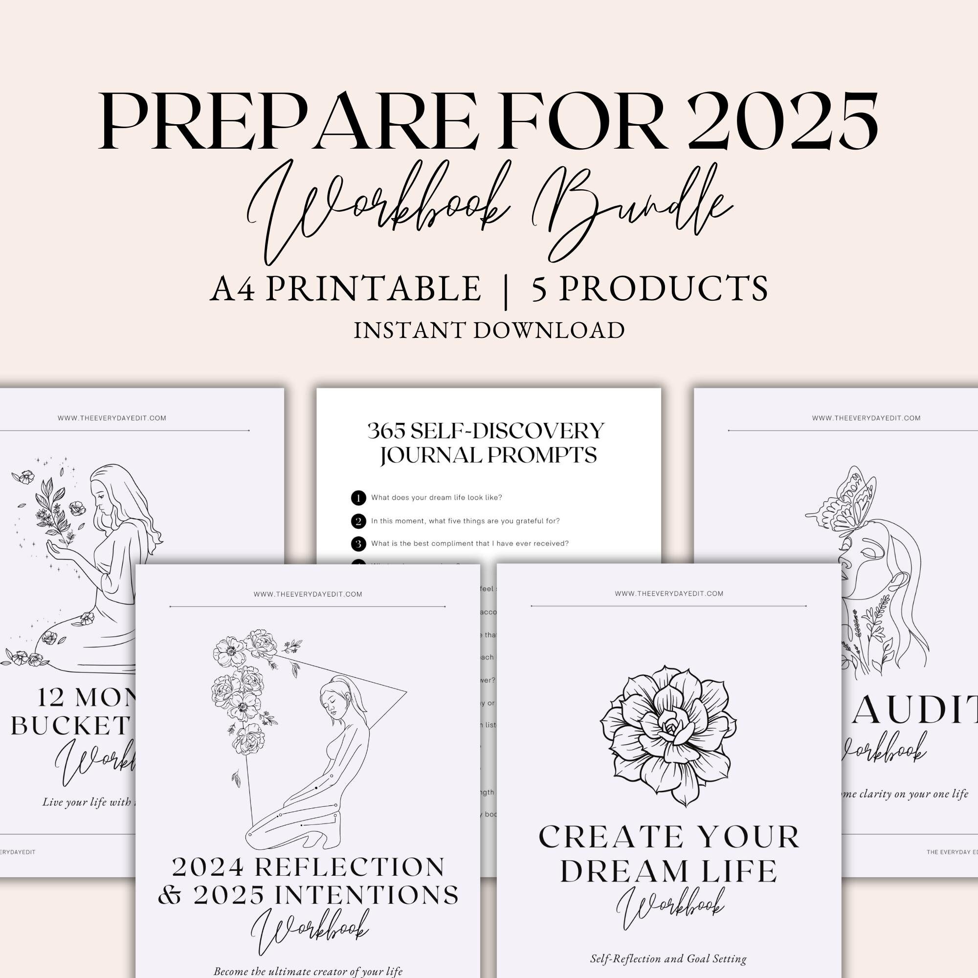 Prepare for 2025 Workbook Bundle, 2025 Yearly Planner Printable, Life ...