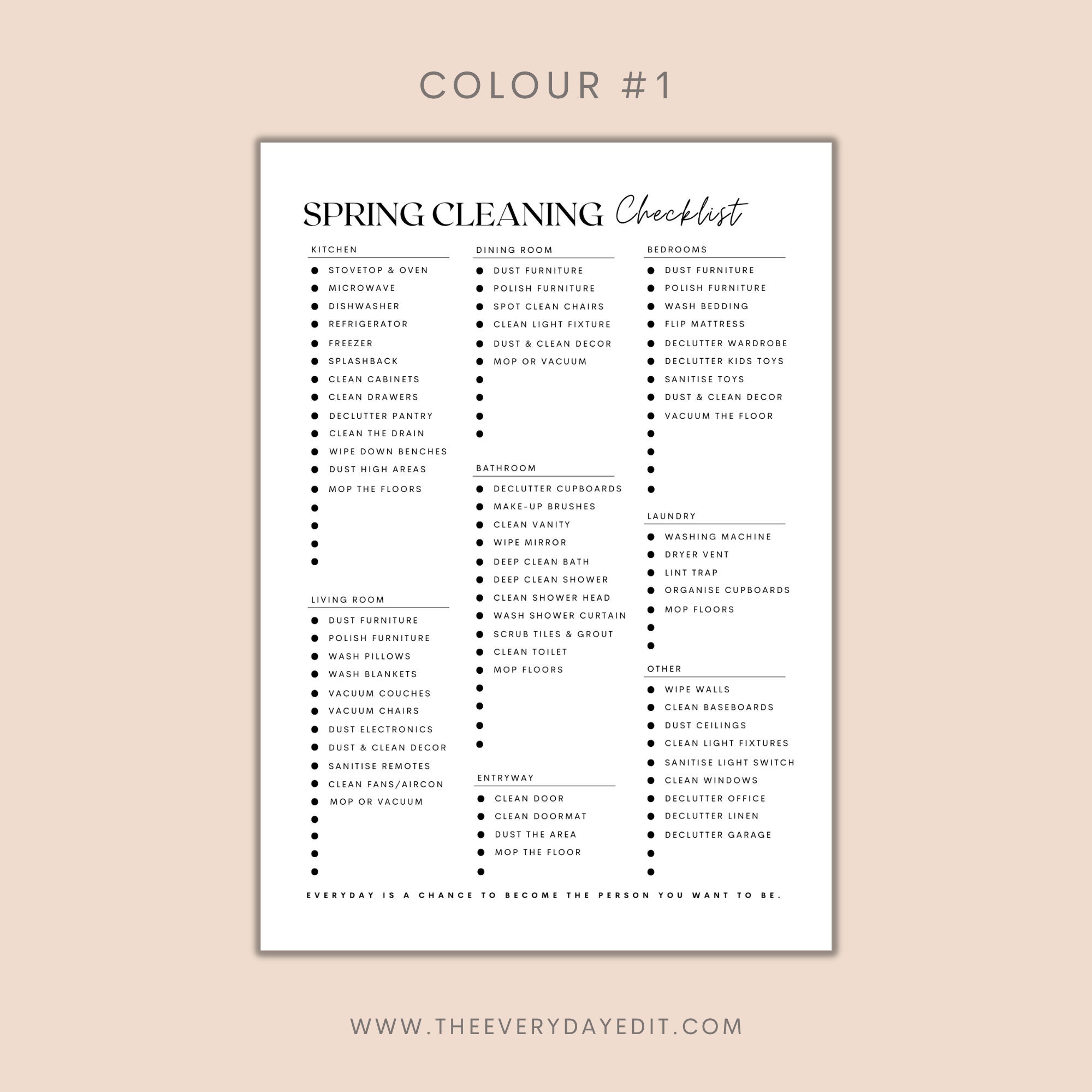 Spring Cleaning Checklist Printable, Cleaning Planner Printable, Chore ...