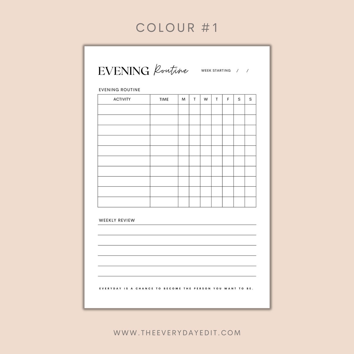 Evening Routine Tracker Printable Evening Routine Planner - Etsy Australia