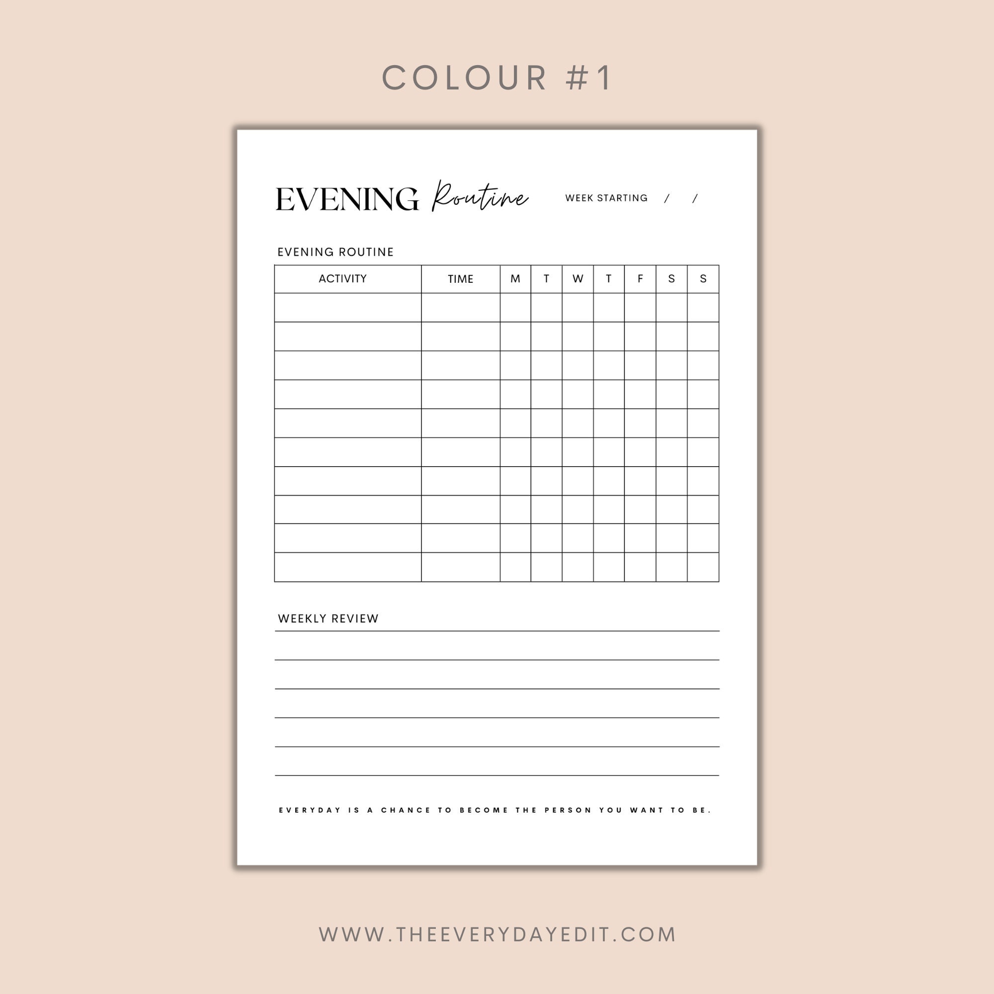 Evening Routine Tracker Printable Evening Routine Planner - Etsy