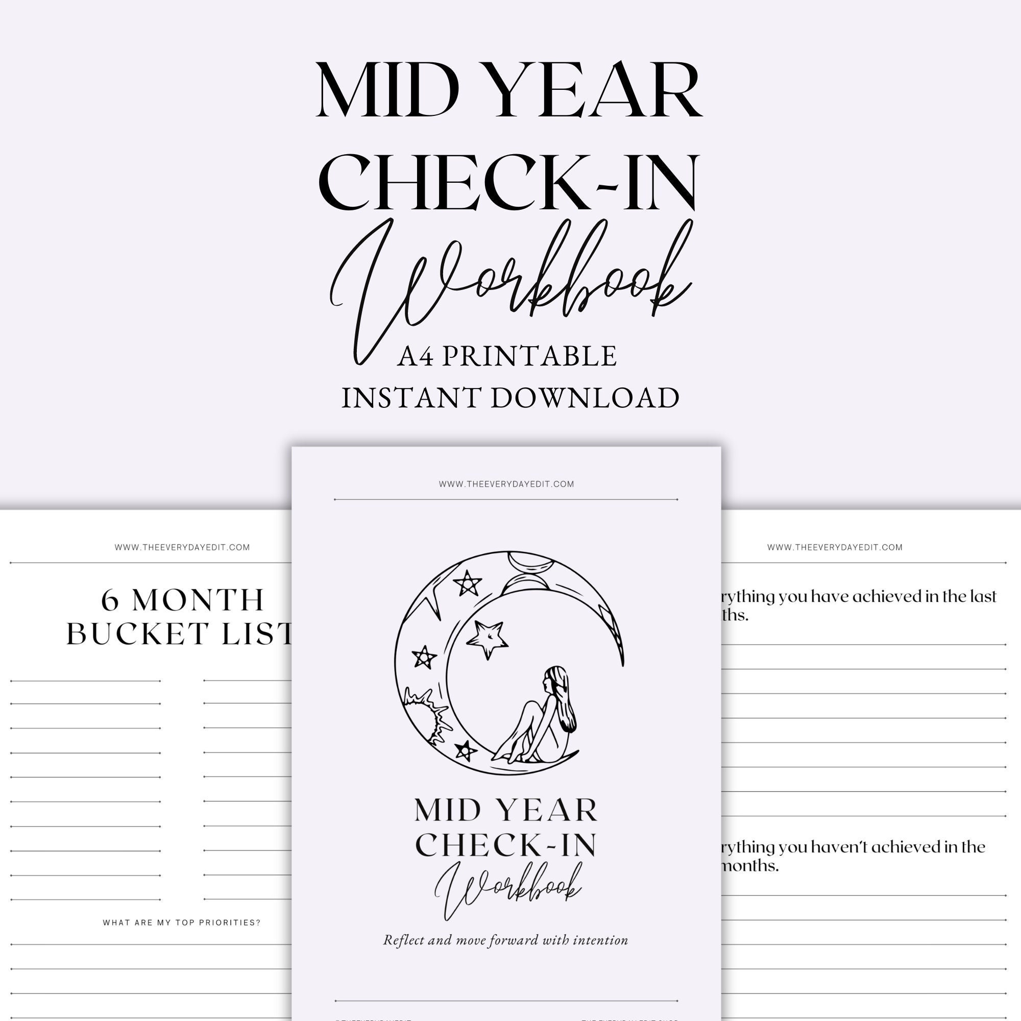 Mid Year Check in Workbook, Life Audit Workbook, Self Discovery Journal ...