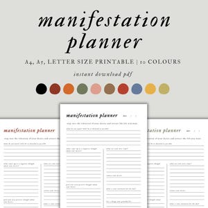 Daily Manifestation Planner Printable, Manifestation Tracker, Daily ...