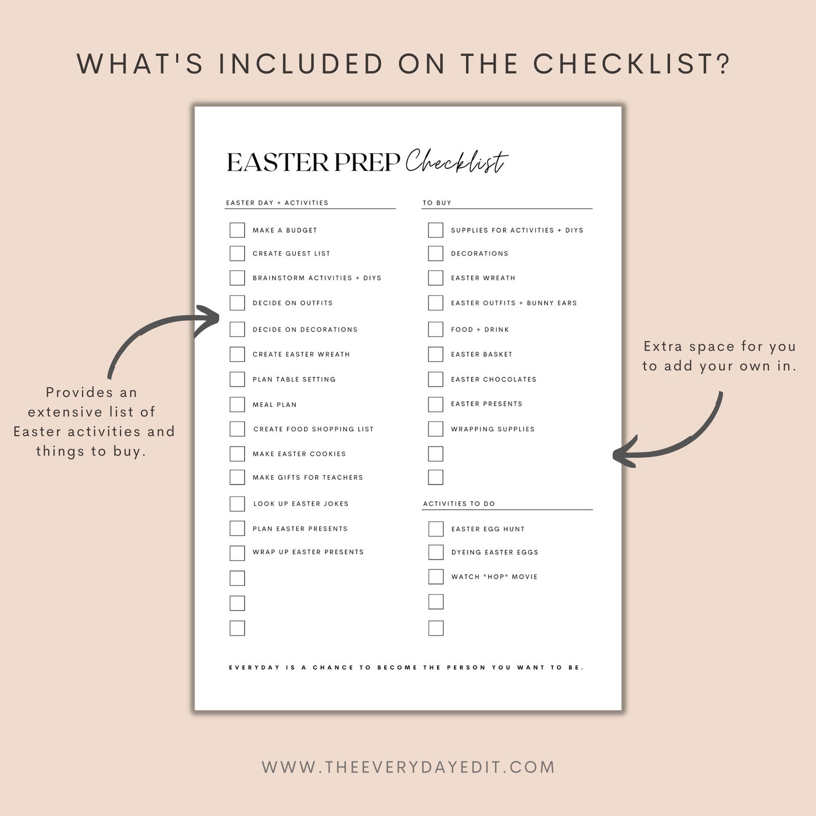 Easter Preparation Checklist Printable, Easter Planner Printable ...