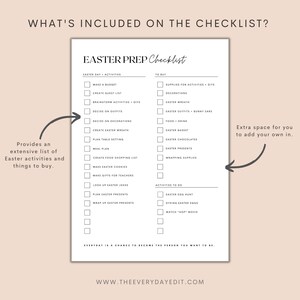 Easter Preparation Checklist Printable, Easter Planner Printable ...