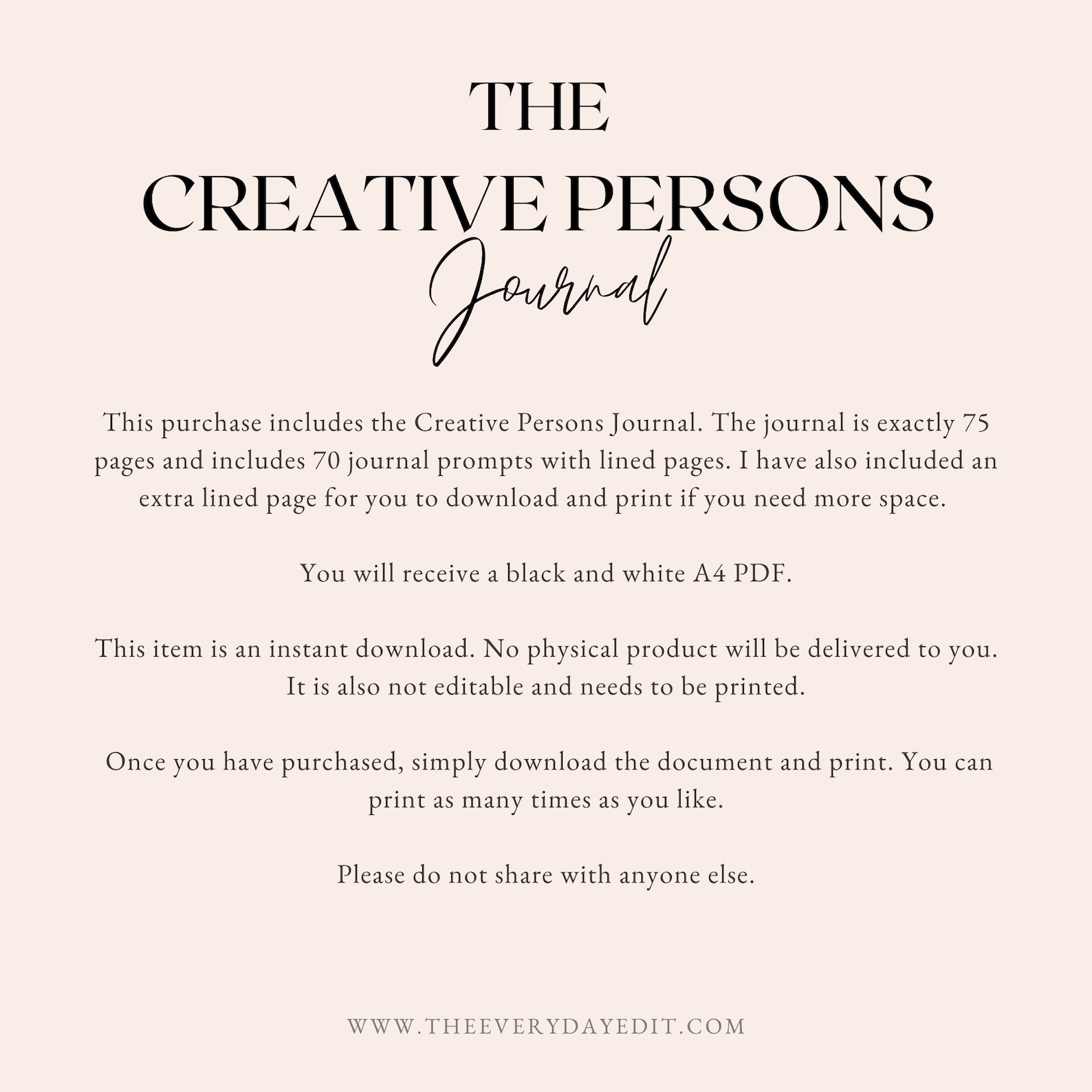 The Creative Persons Journal Printable, Creativity Journal Prompts ...