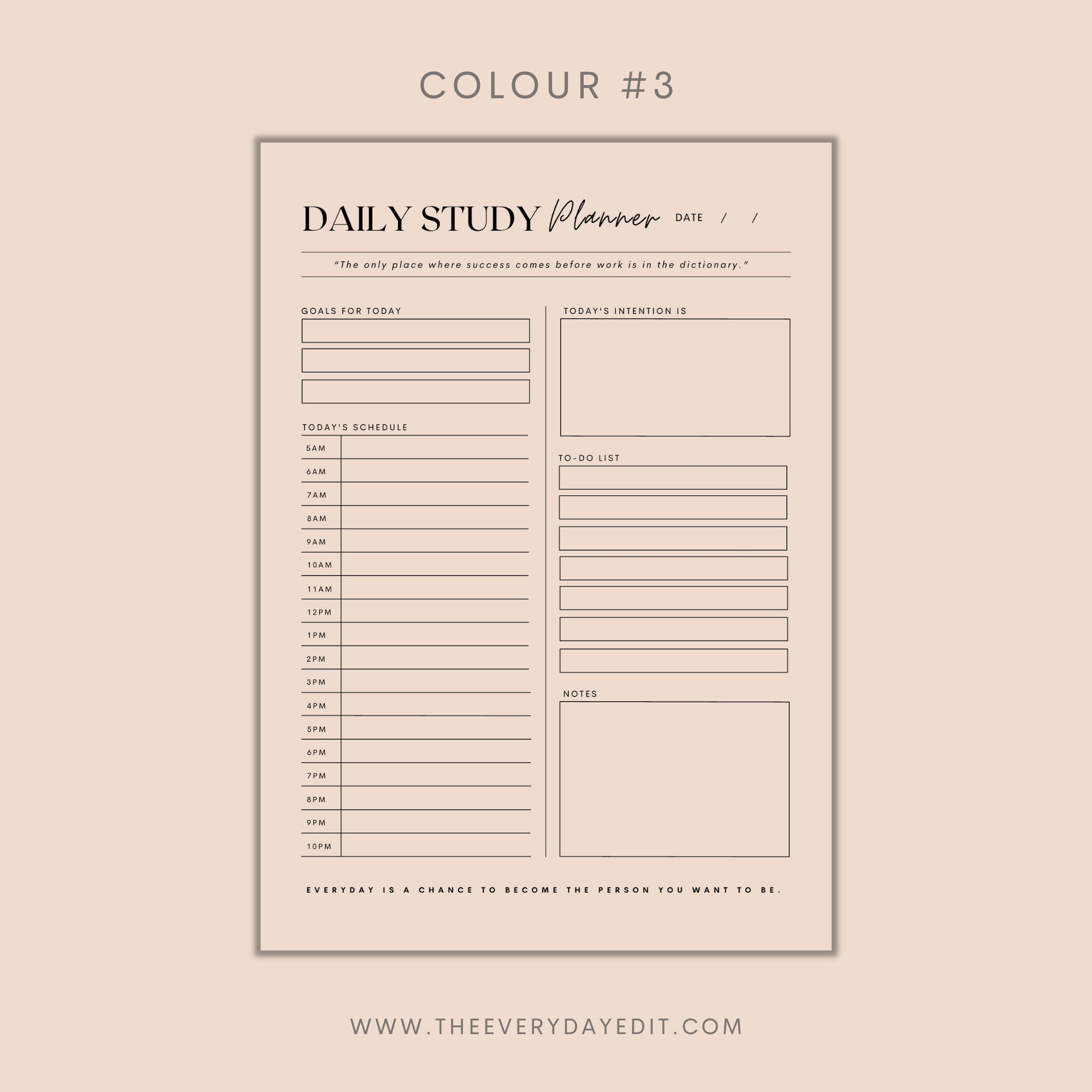Daily Study Planner Printable, Student Planner, School Planner ...