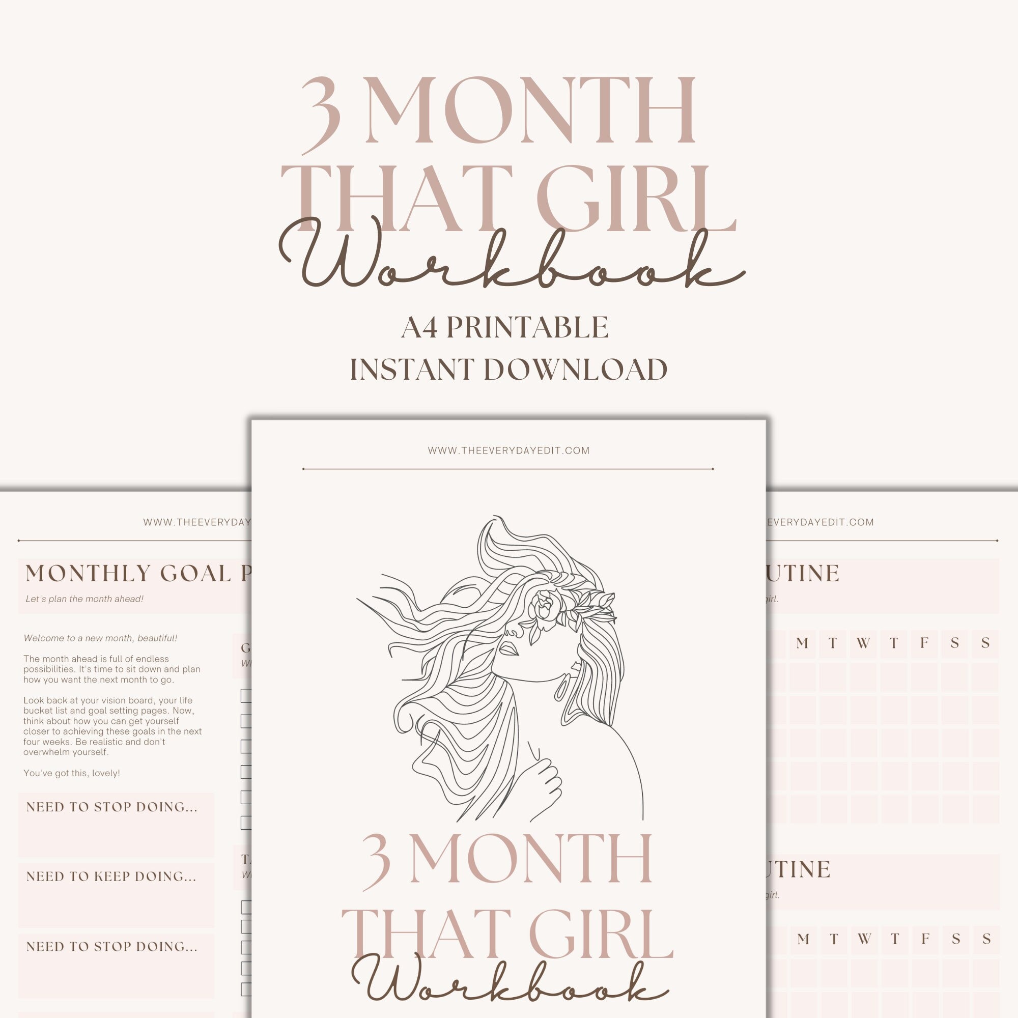 3 Month That Girl Workbook Printable That Girl Journal - Etsy Australia