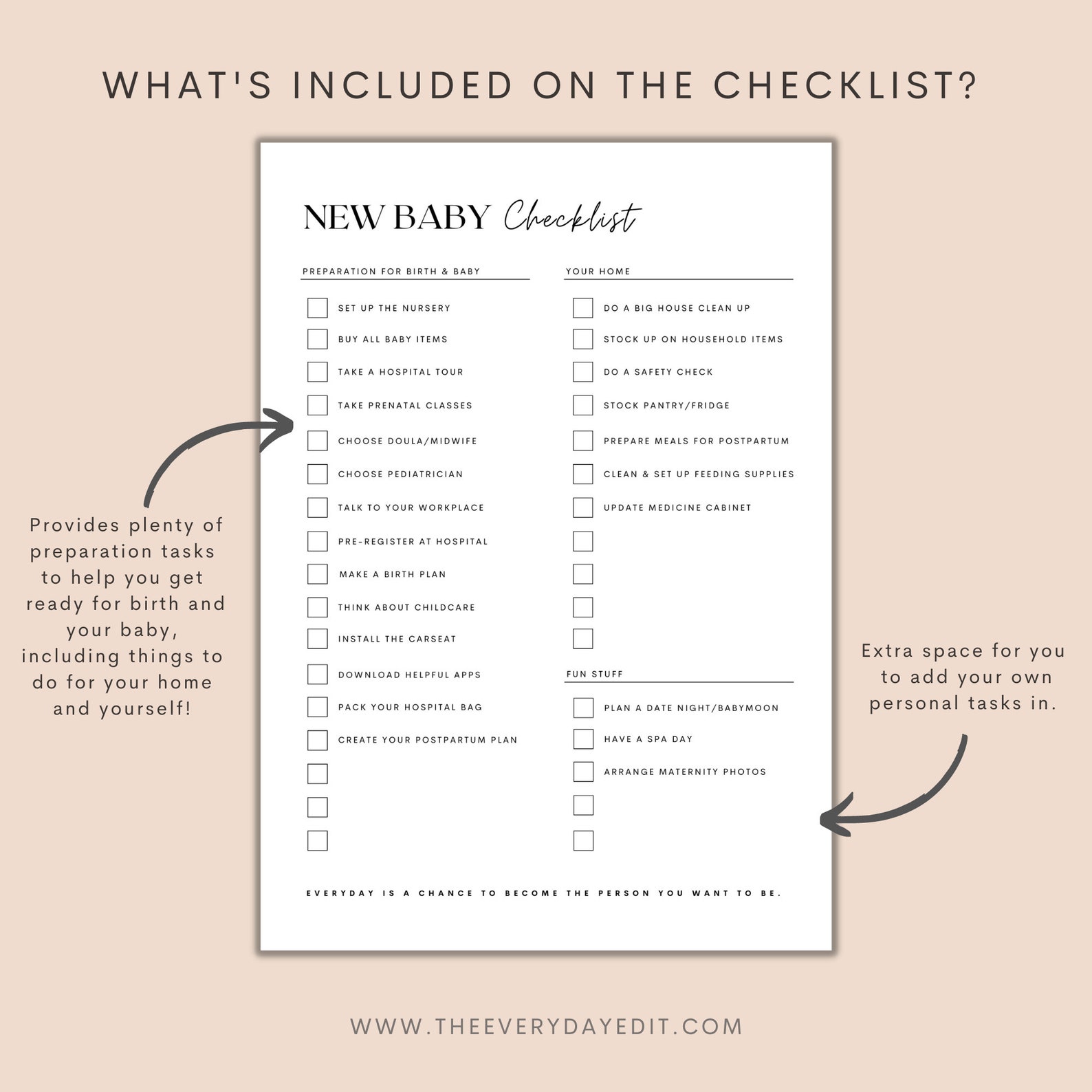 New Baby Checklist Printable Baby Planner Printable Newborn - Etsy ...
