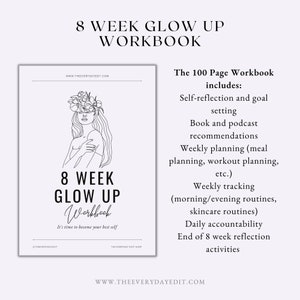 Ultimate Glow up Workbook Bundle, Glow up Journal Prompts, Goal Setting ...
