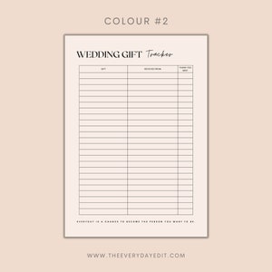 Wedding Gift Tracker Printable, Wedding Tracker, Wedding Planner, Gifts ...