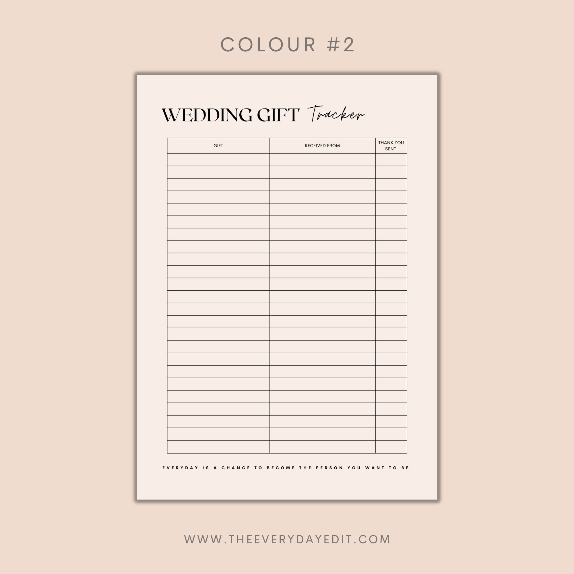 Wedding Gift Tracker Printable Wedding Tracker Wedding - Etsy