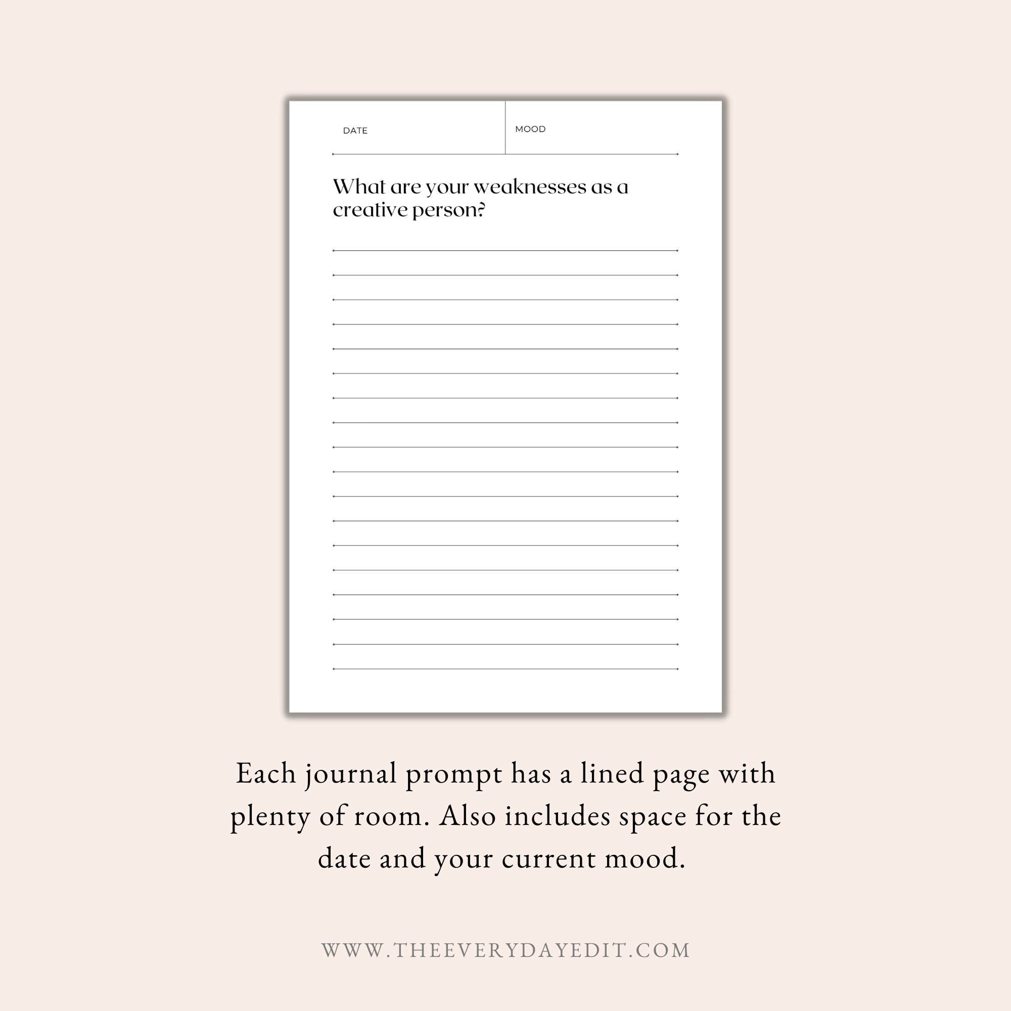 The Creative Persons Journal Printable, Creativity Journal Prompts ...