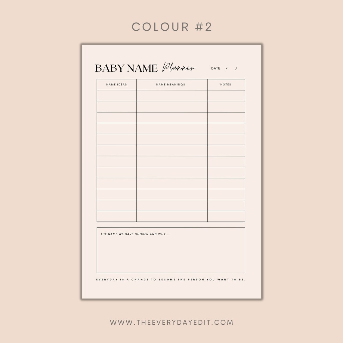 Baby Name Planner Printable, Baby Name Tracker, Baby Name Ideas ...