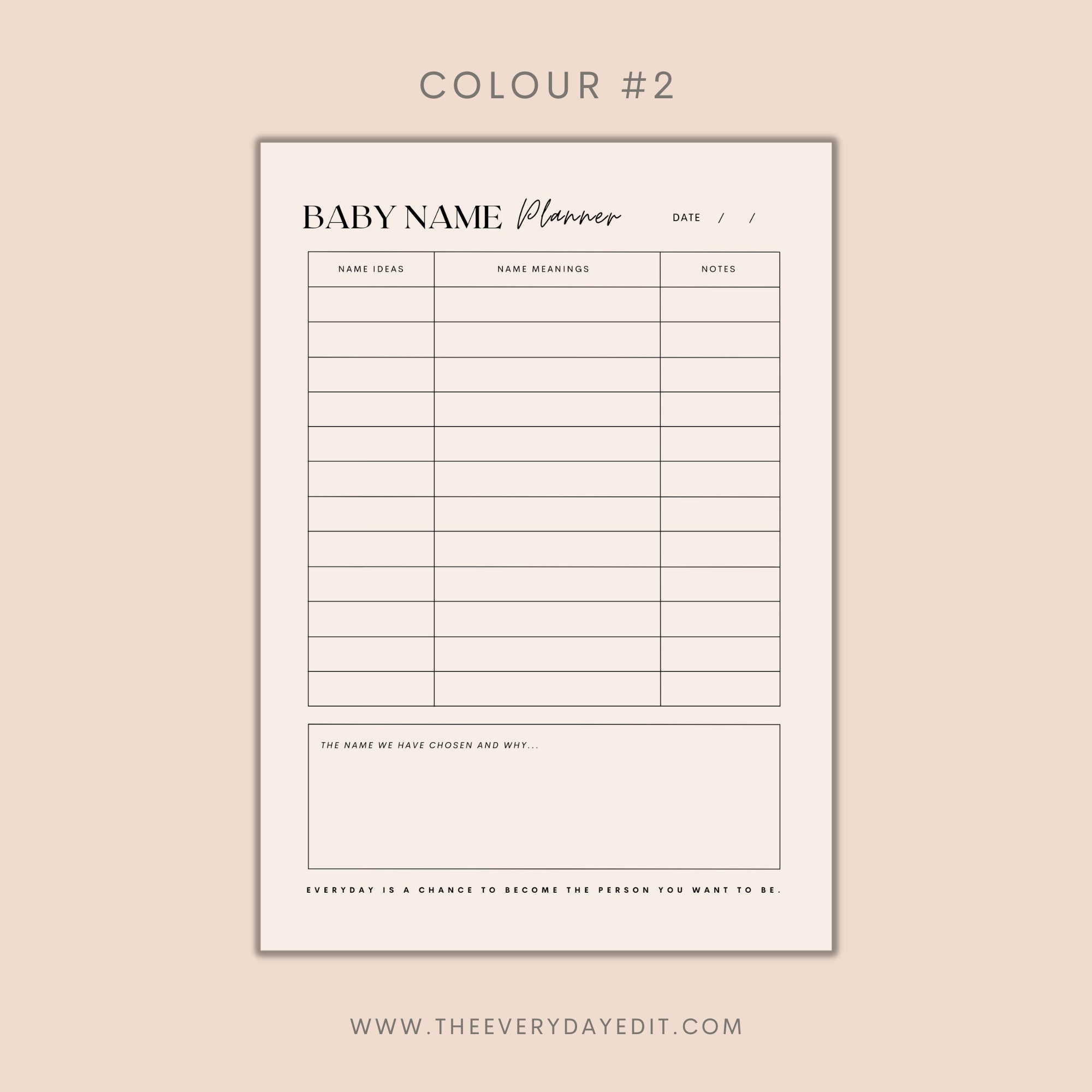 Baby Name Planner Printable, Baby Name Tracker, Baby Name Ideas ...