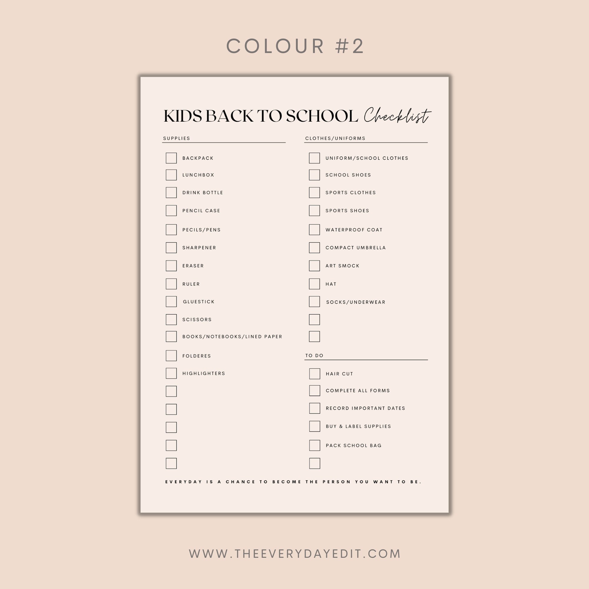 Kids Back to School Checklist Printable, Back to School Planner ...