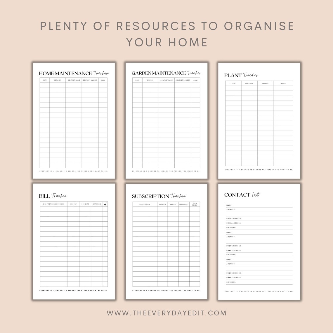 Home Organisation Kit Printable Home Management Planner - Etsy