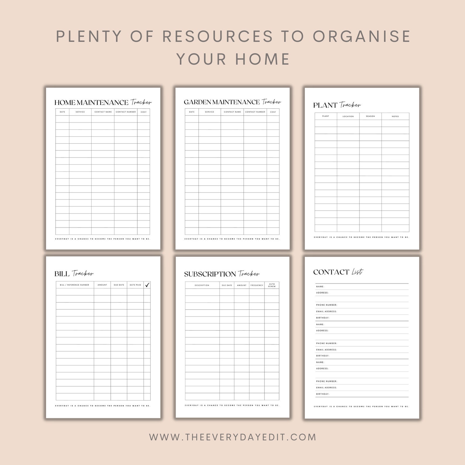 Home Organisation Kit Printable Home Management Planner - Etsy