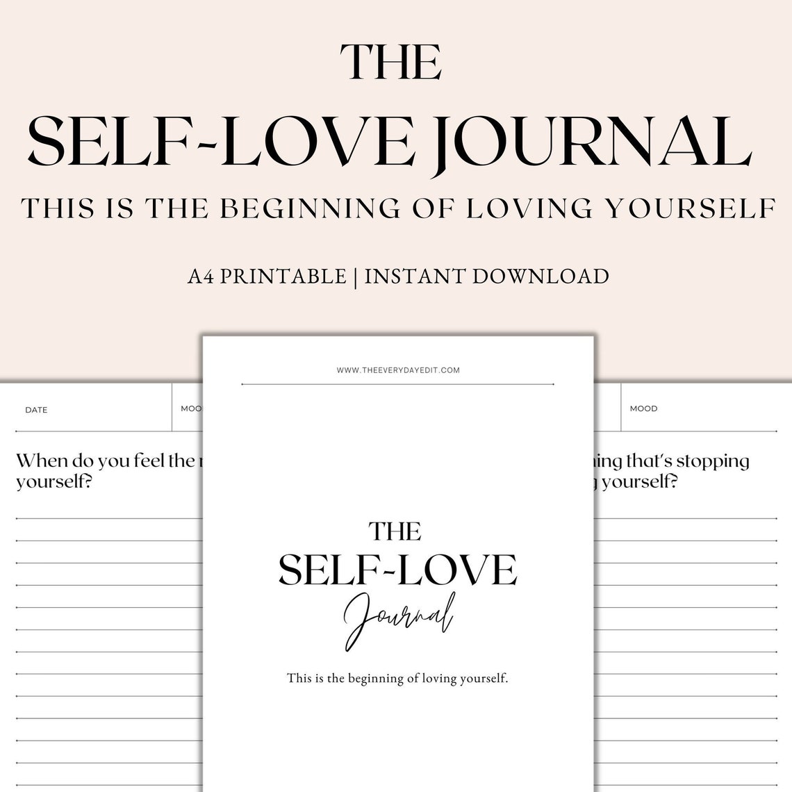 The Self Love Journal Printable, Self Love Workbook, Journal Prompts ...