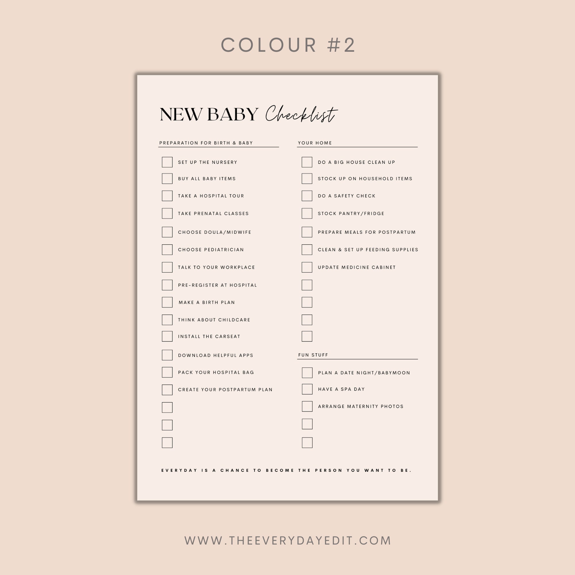 New Baby Checklist Printable Baby Planner Printable Newborn - Etsy ...