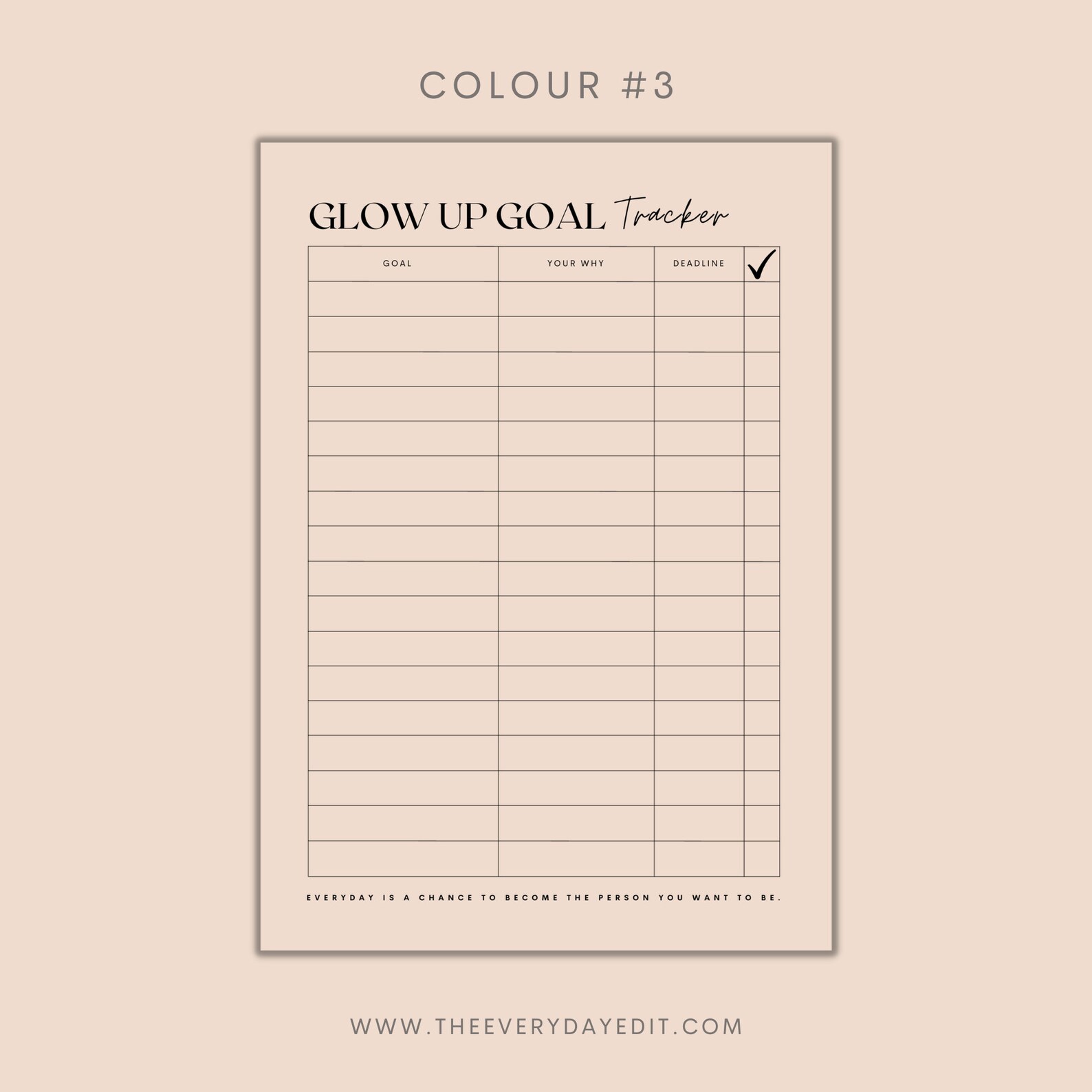 Glow up Goal Tracker Printable Goal Planner Printable Glow - Etsy