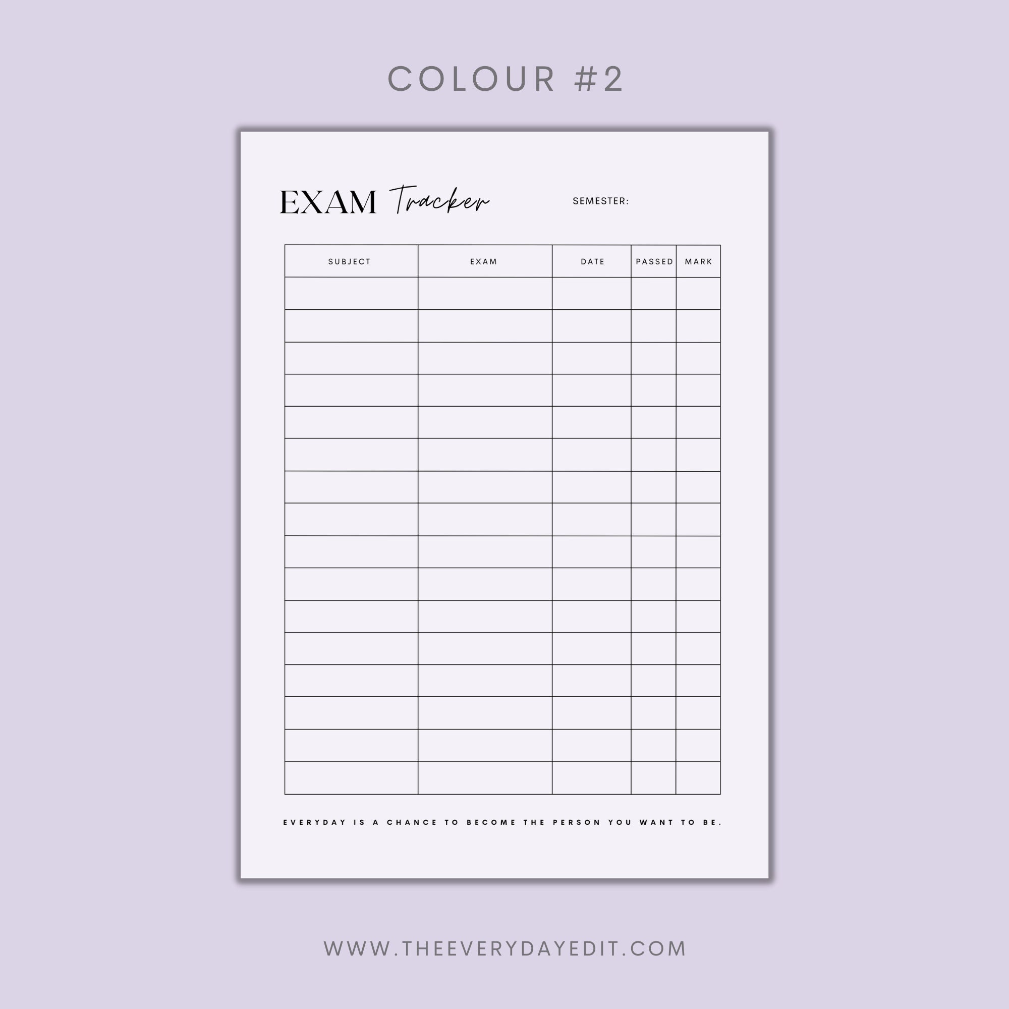 Exam Tracker Printable, Assessment Tracker Sheet, University Planner ...