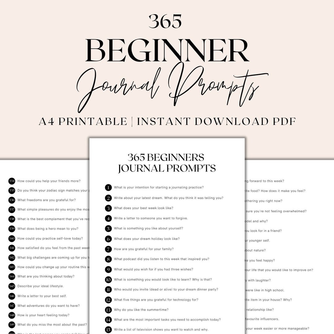 365 Journaling Prompts for Beginners, Beginner Journal Prompts, Self ...