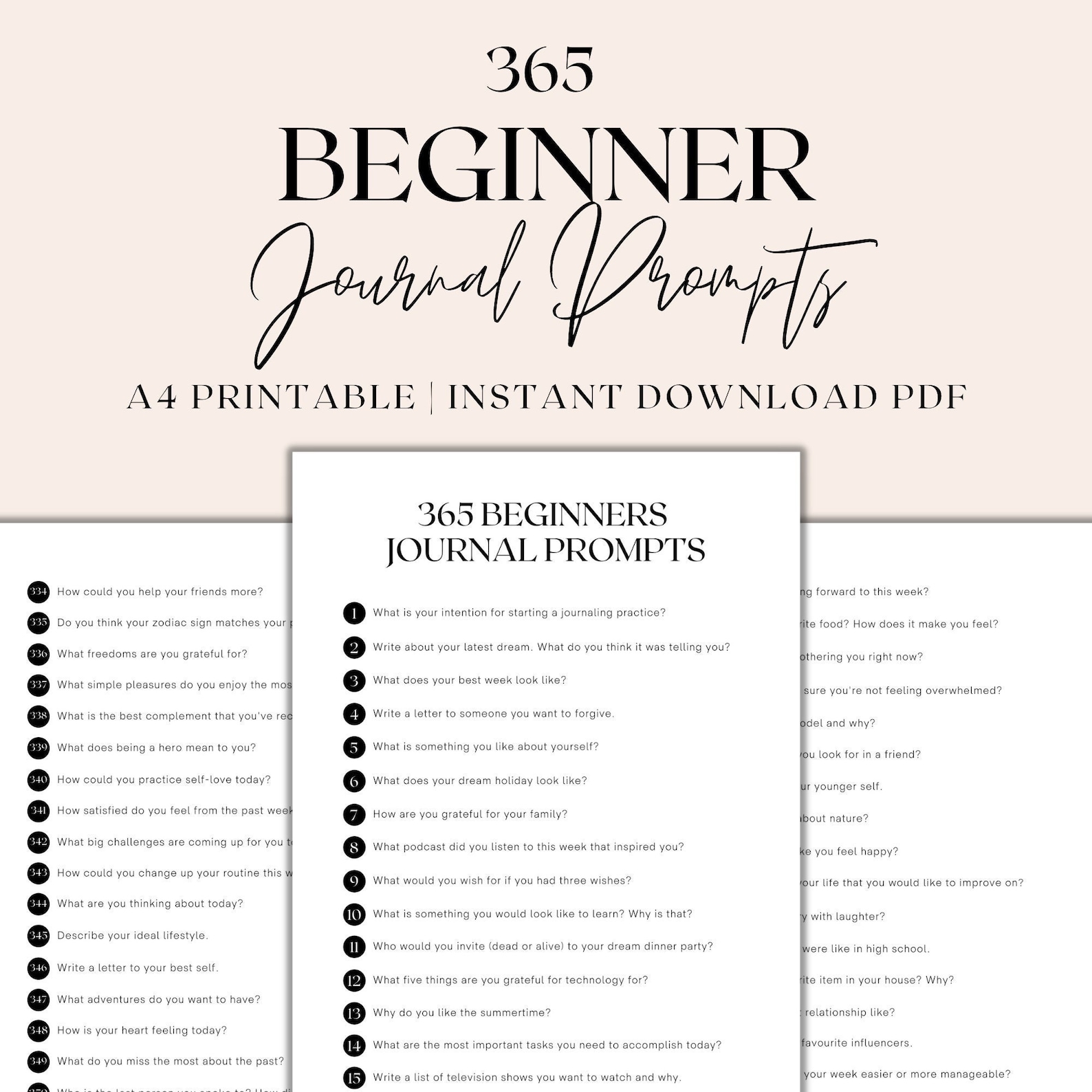 365 Journaling Prompts for Beginners Beginner Journal - Etsy Australia